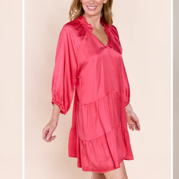 Sophia Italy | Dresses | Sofia Italy Italian Satin Tangerine Mini Dress ...